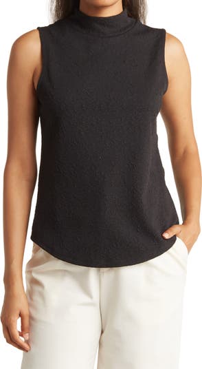 Belldini Mock Neck Sleeveless Jacquard Textured Tank | Nordstromrack