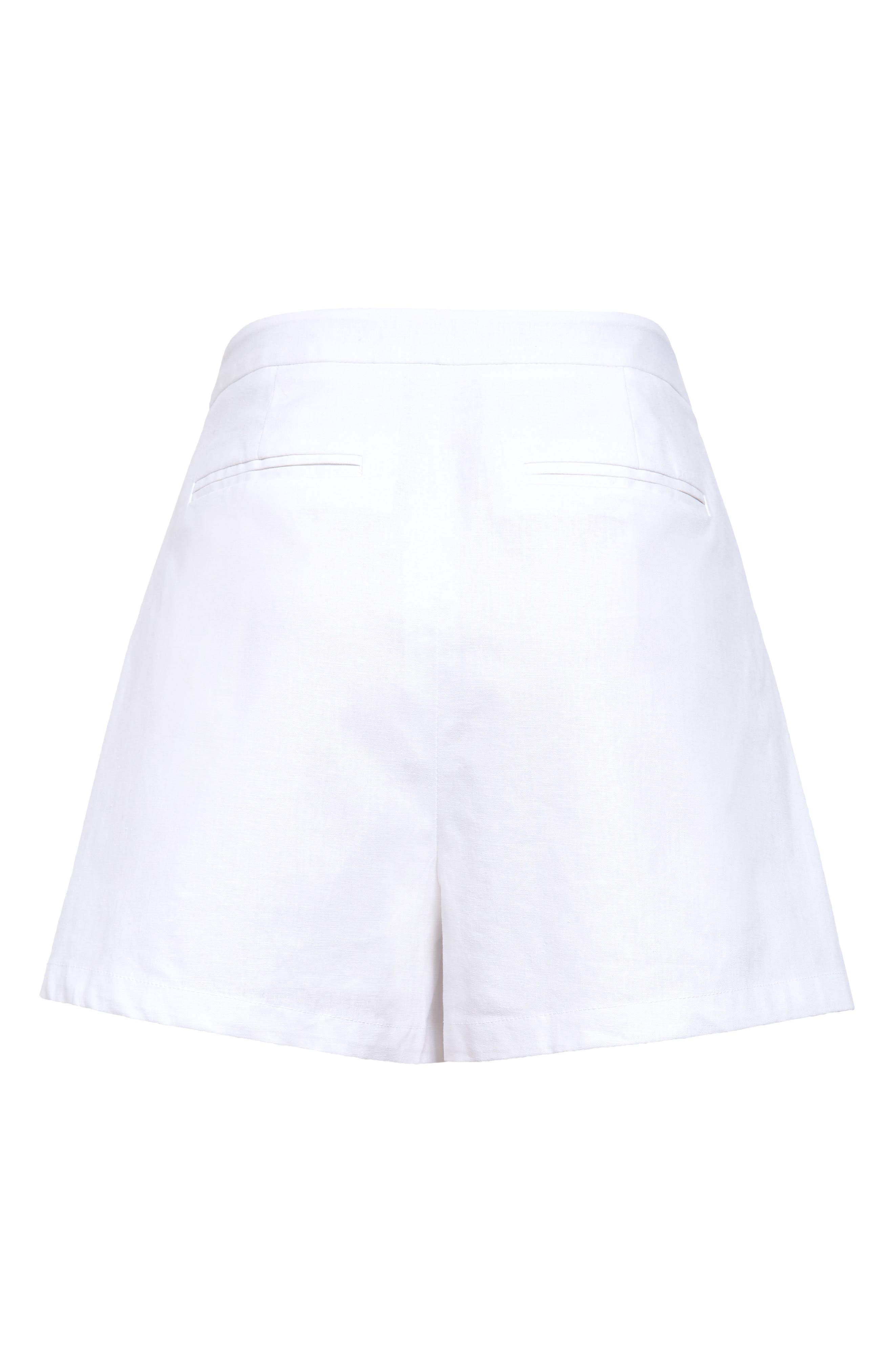 Leith Side Pleat Tailored Linen Blend Shorts | Nordstrom