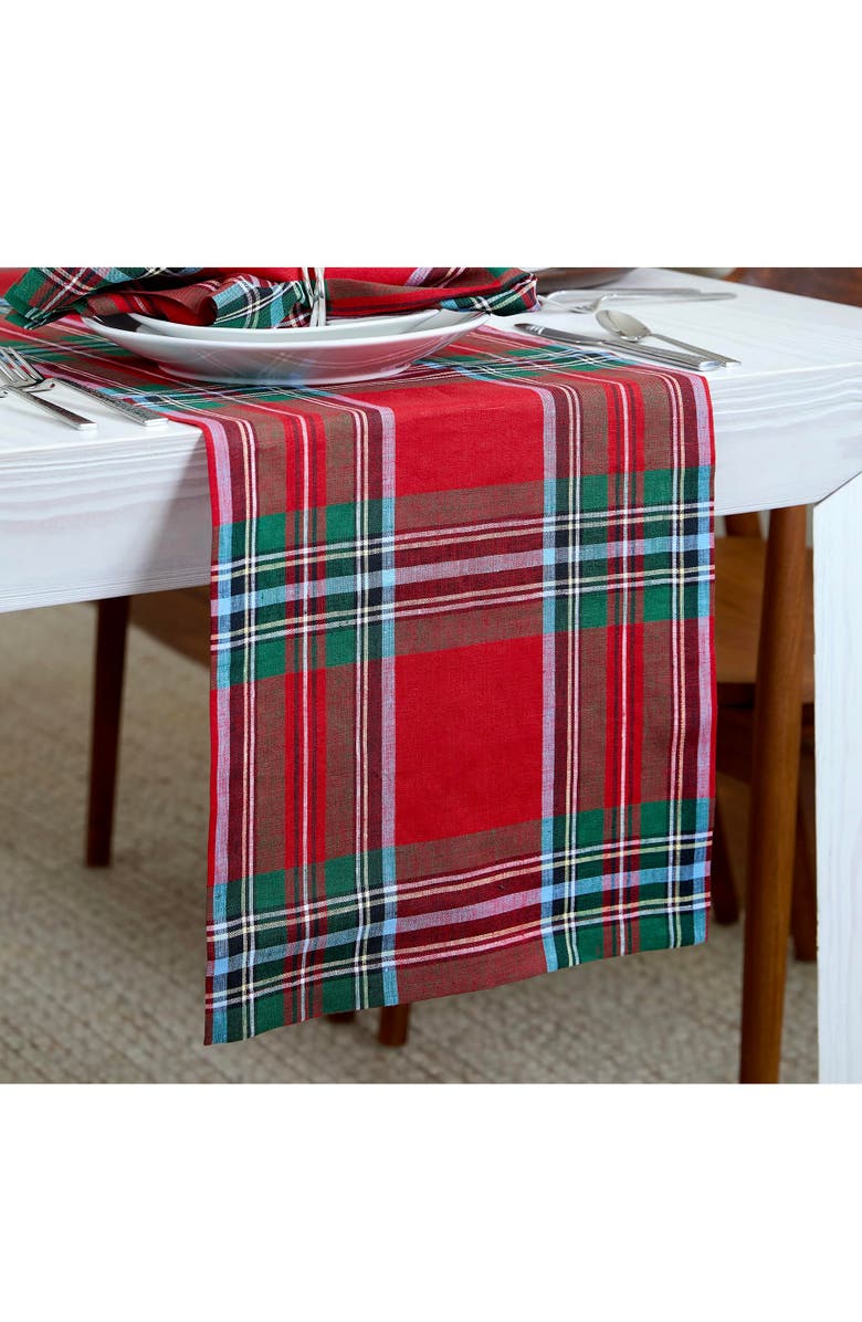 Solino Home Linen Table Runner - Madras Holiday Plaid | Nordstrom
