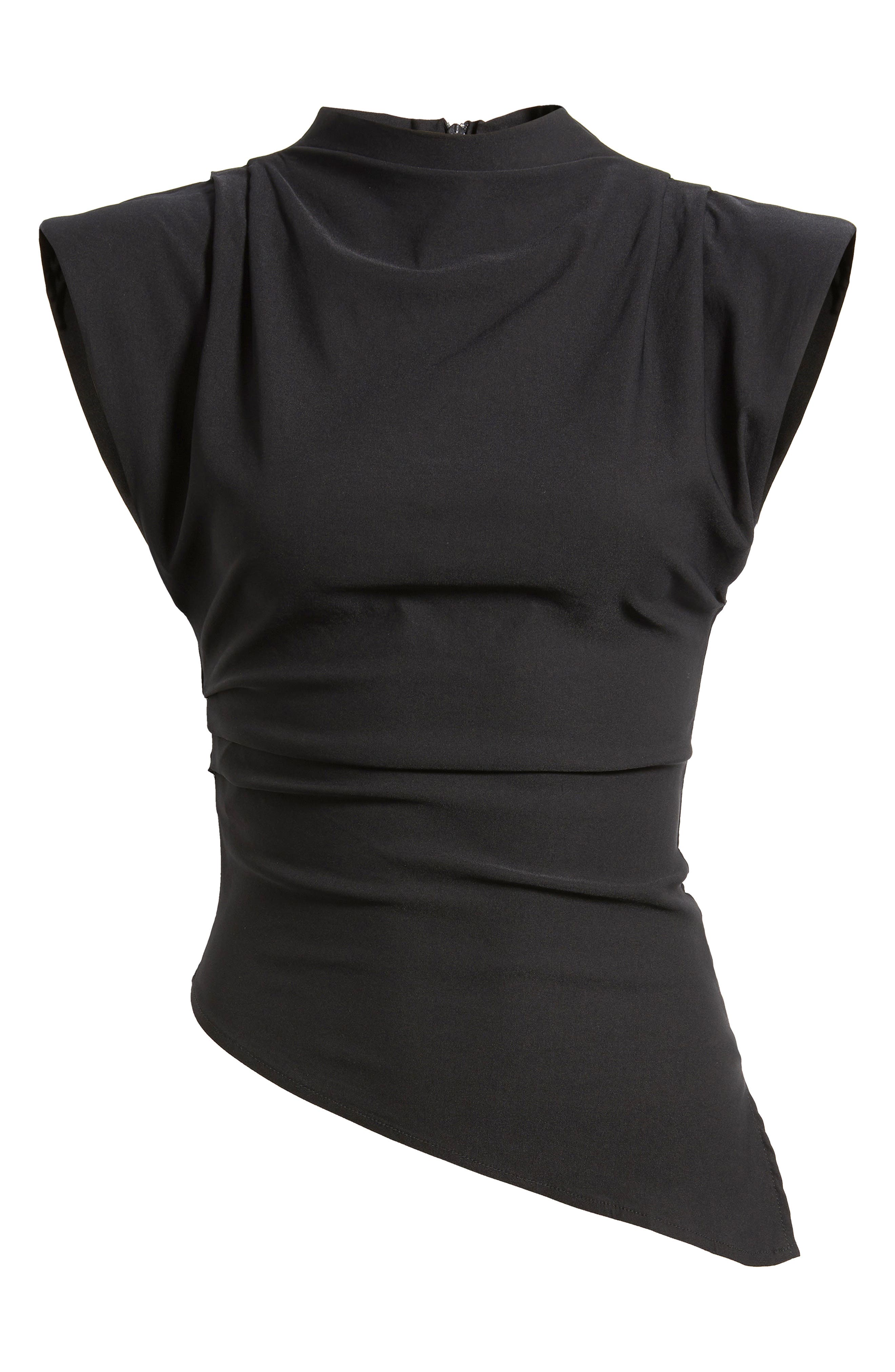 NIKKI LUND Cora Strong Shoulder Asymmetric Jersey Top | Nordstrom