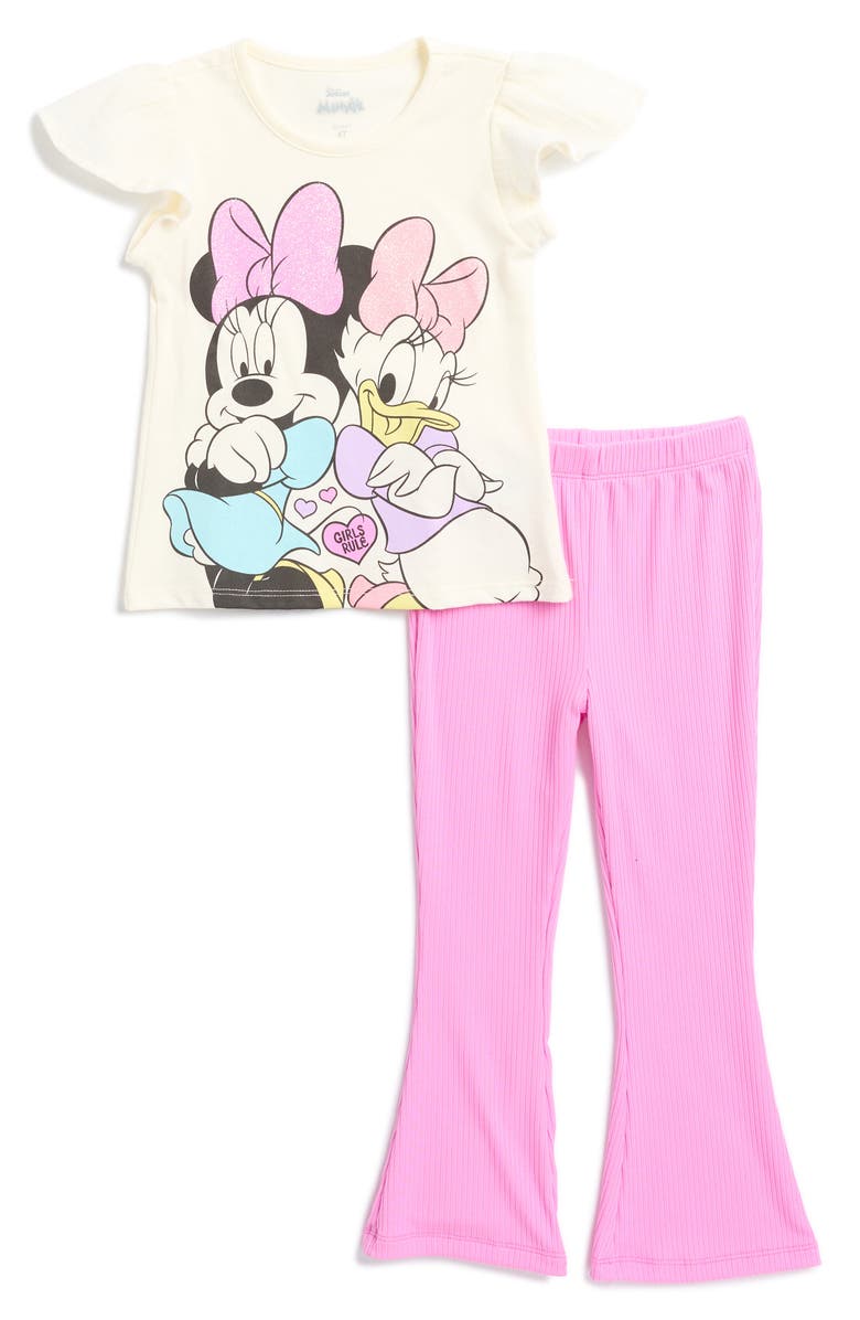 Happy Threads Kids' Flutter Sleeve Top & Flare Leggings Set | Nordstromrack