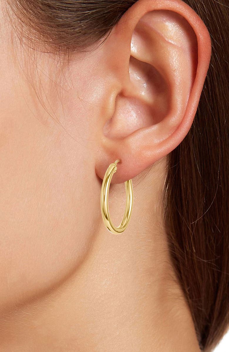 SAVVY CIE JEWELS Italian 18K Yellow Gold Plated 38mm Oval Hoop Earrings ...