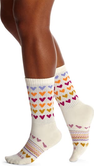 Bombas Valentine's Stripe Heart Crew Socks | Nordstrom