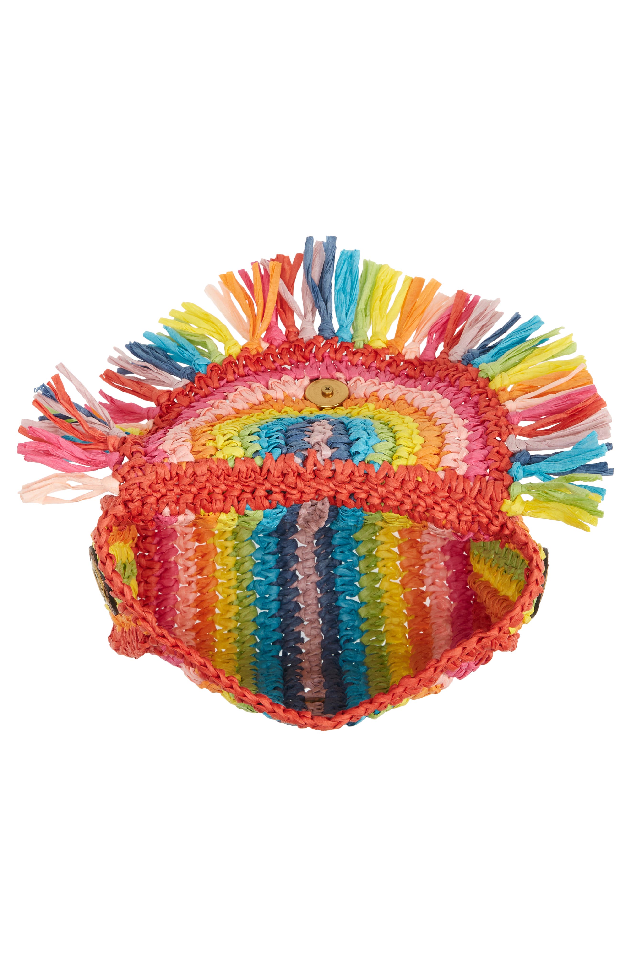 Kurt Geiger London Mini Kensington Rainbow Raffia Crossbody Bag ...