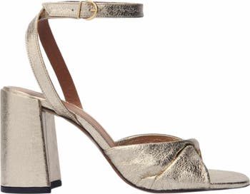 maje Metallic leather sandals with heels | Nordstrom