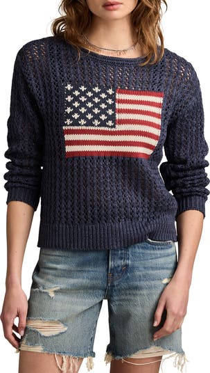 Lucky Brand Americana Flag Cotton Graphic Sweater | Nordstrom