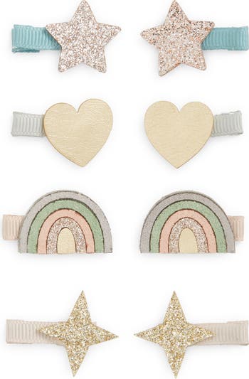 Mimi & Lula Kids' Assorted 8-Piece Rainbow Mini Hair Clips | Nordstrom