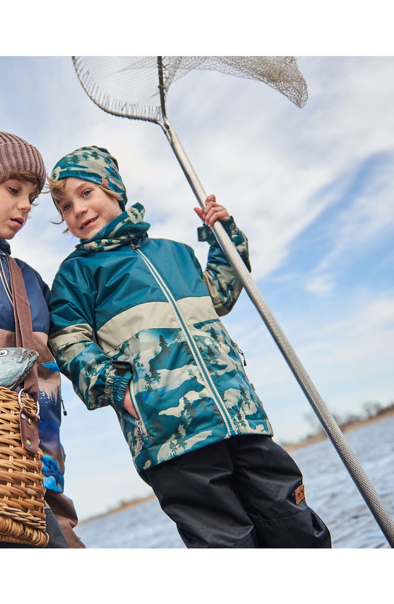 Deux par Deux Baby Boy's Printed Beanie Hat Forest Green With Black ...