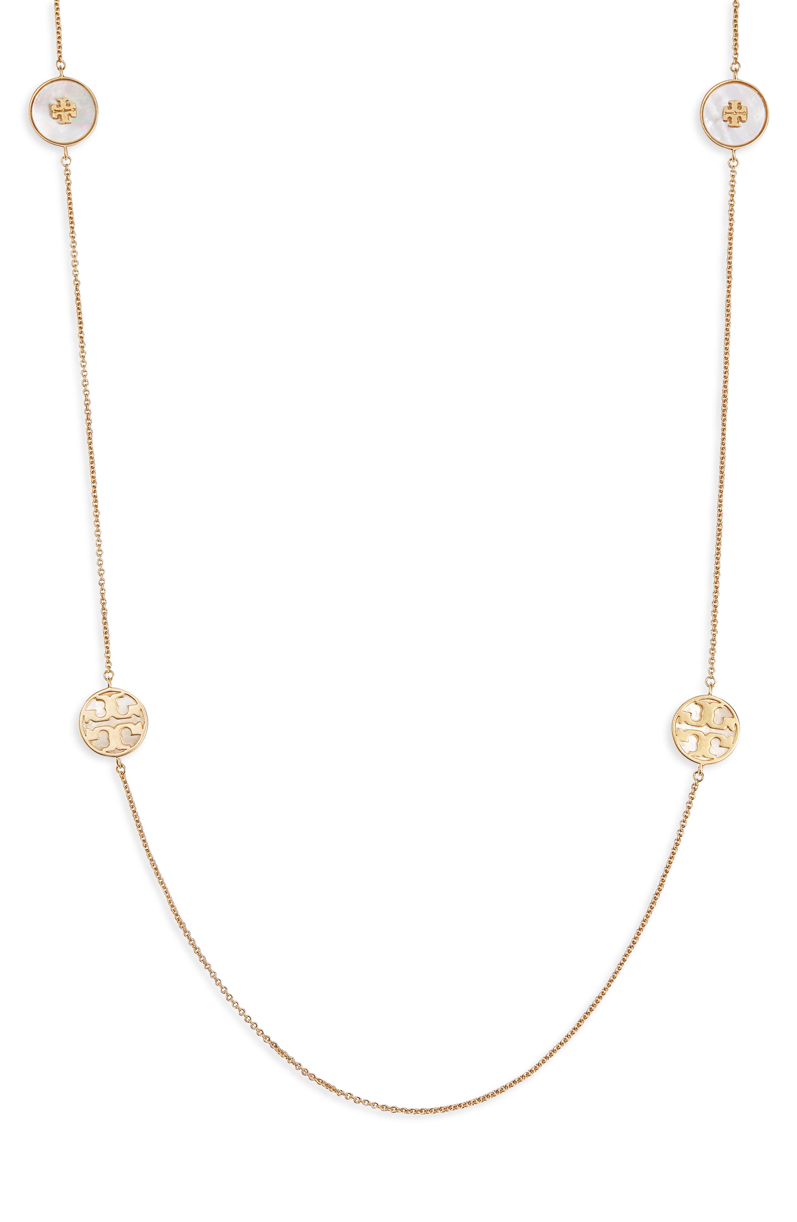 Tory Burch Kira Semiprecious Stone Long Station Necklace | Nordstrom