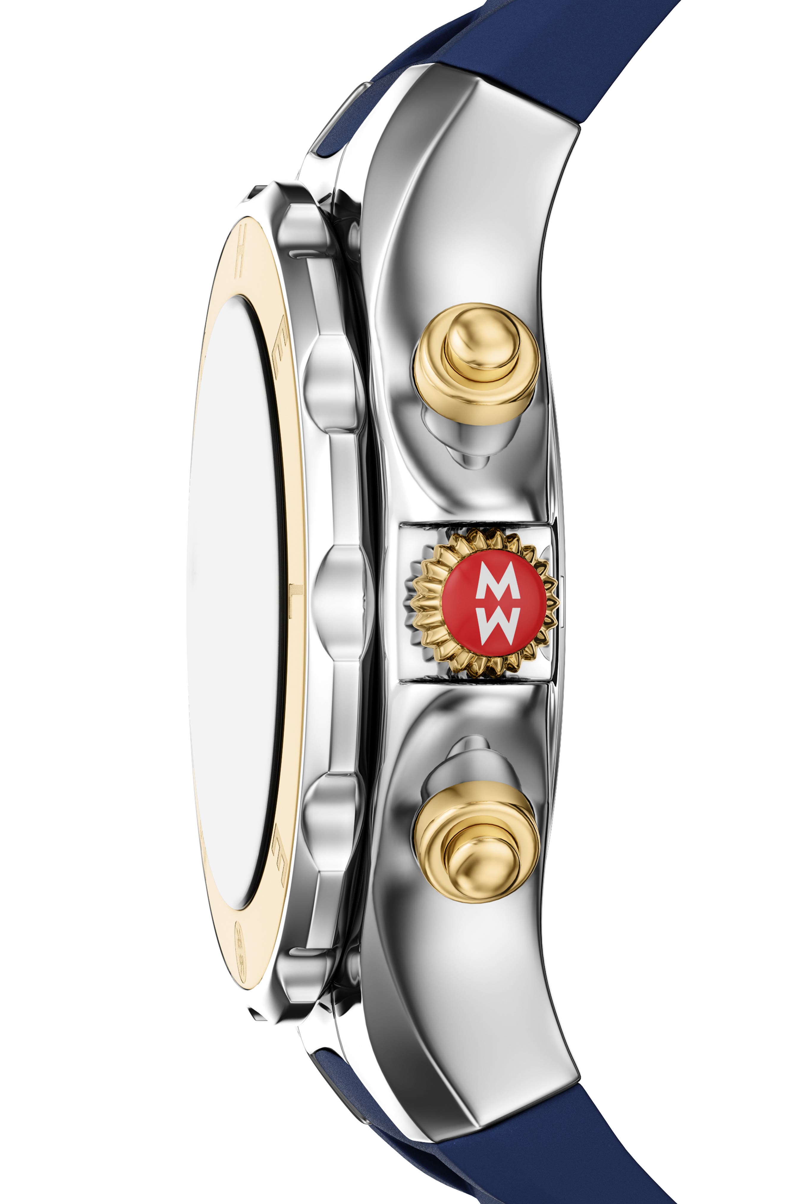 MICHELE Jellybean Two-Tone Silicone Strap Watch, 38mm | Nordstromrack