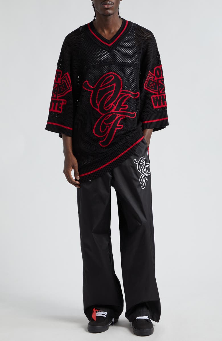 Off-White Varsity Net Openwork Sweater | Nordstromrack