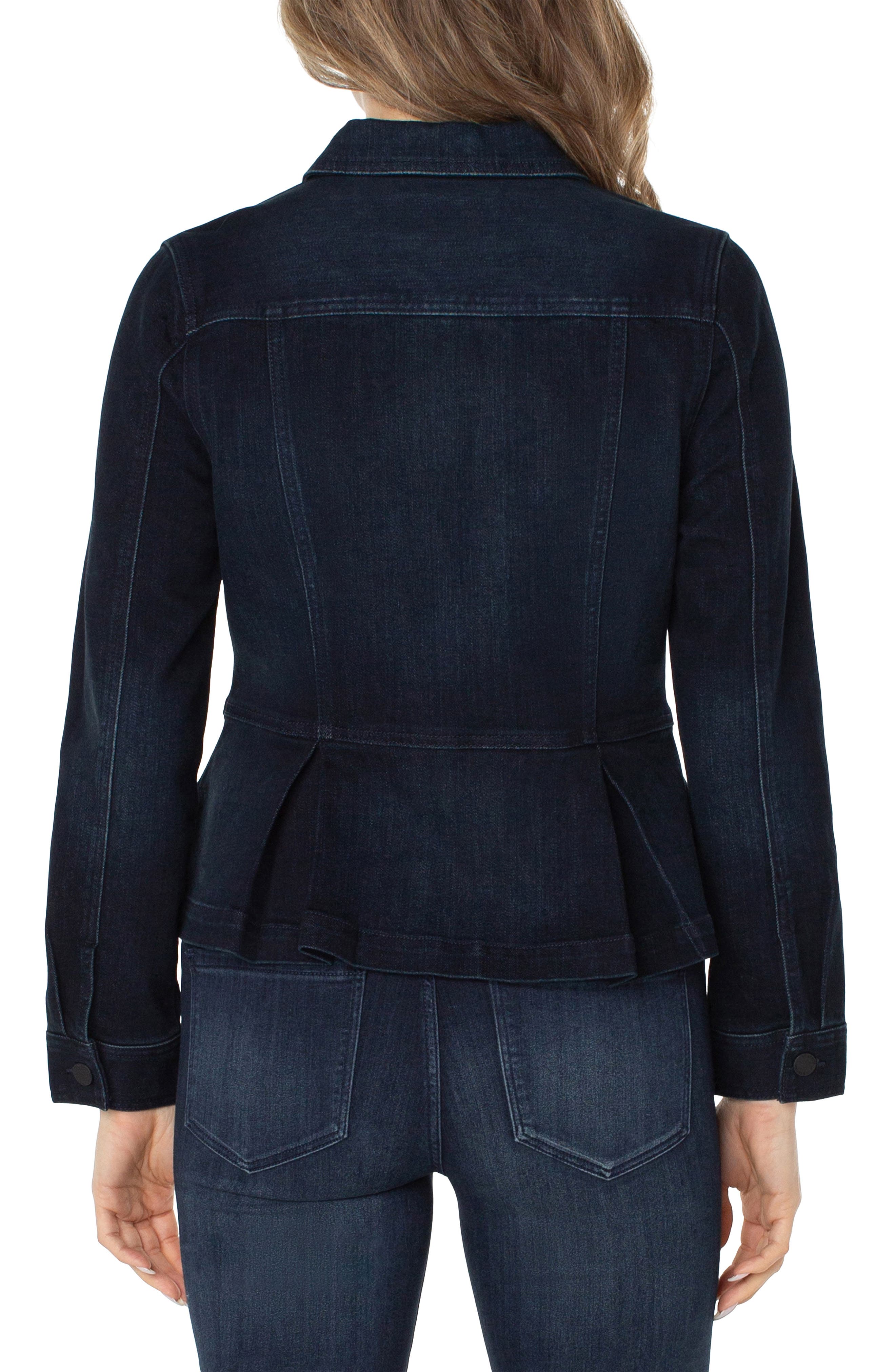 Liverpool Los Angeles Peplum Denim Jacket | Nordstrom