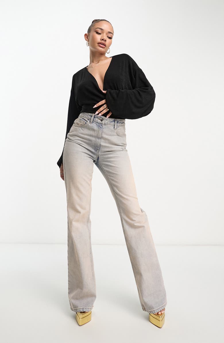 ASOS DESIGN Slinky Wrap Front Bodysuit | Nordstrom