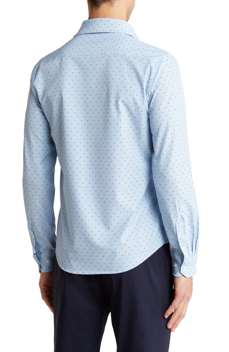 DENIM AND FLOWER Dot Print Performance Button-Up Shirt | Nordstromrack