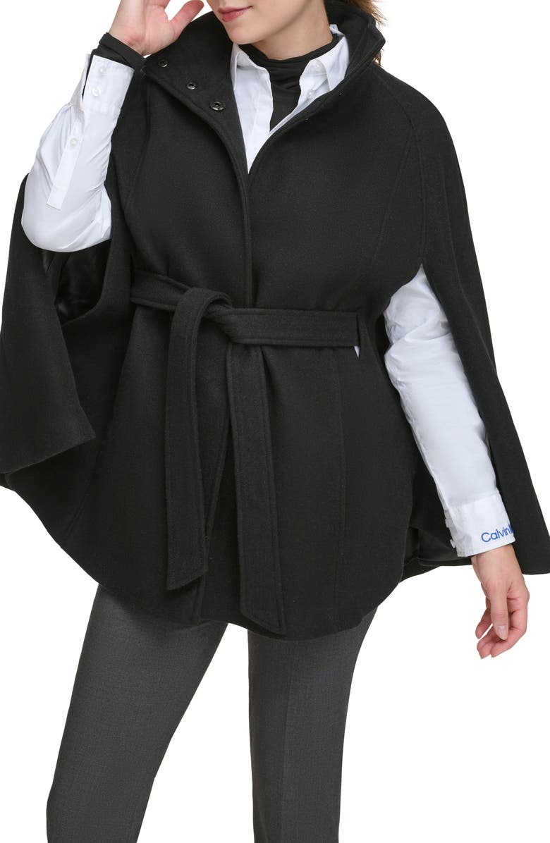 Calvin Klein Felted Tie Waist Cape | Nordstromrack