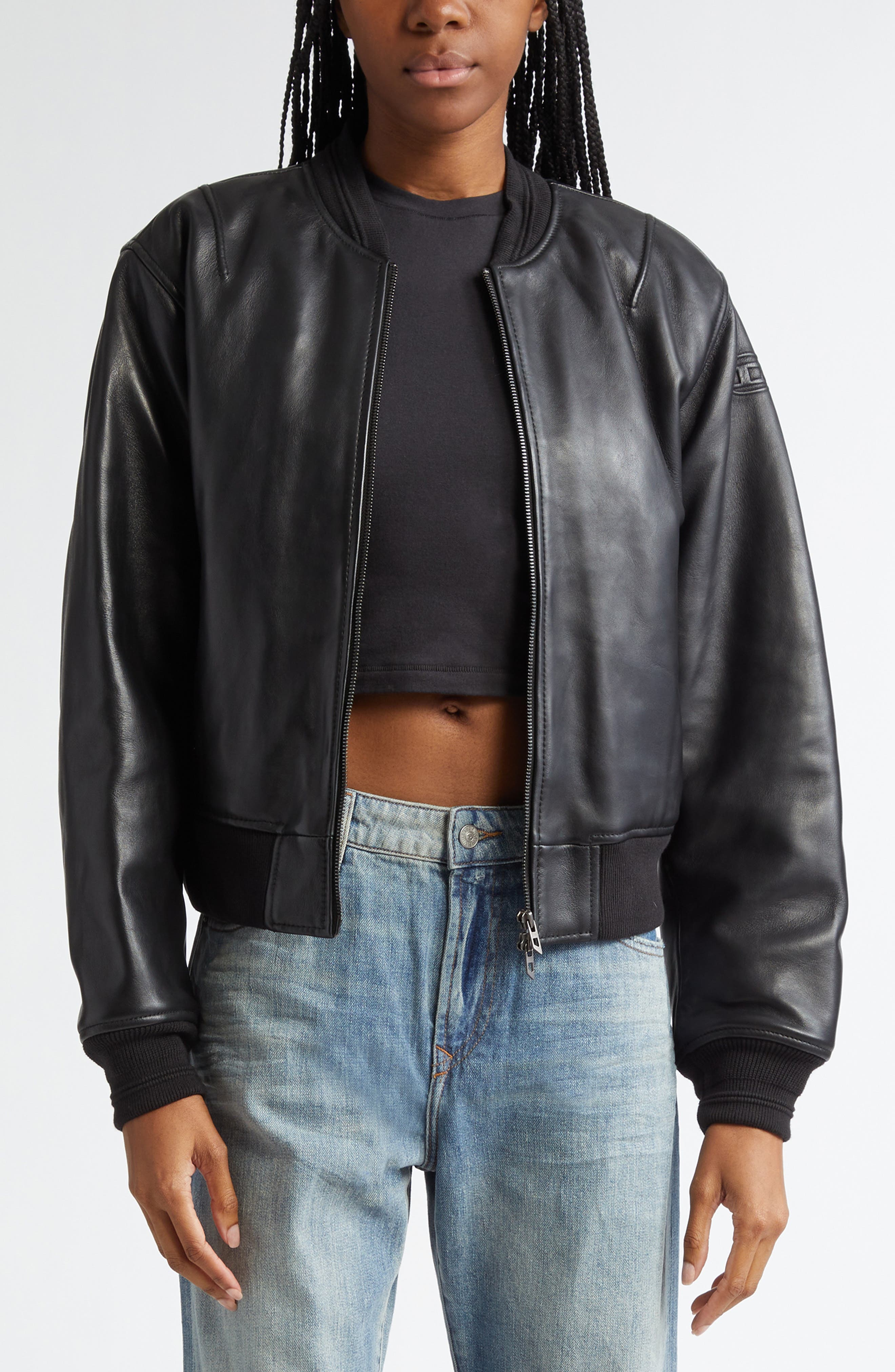 DIESEL® L-Ilan Lambskin Leather Jacket | Nordstromrack