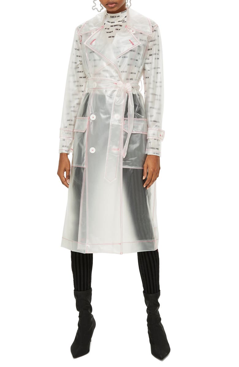 Topshop Frosted Vinyl Mac Trench Coat | Nordstrom