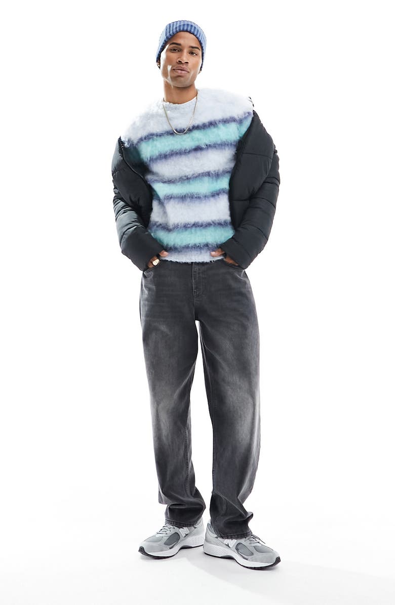 ASOS DESIGN Stripe Fluffy Oversize Sweater | Nordstromrack