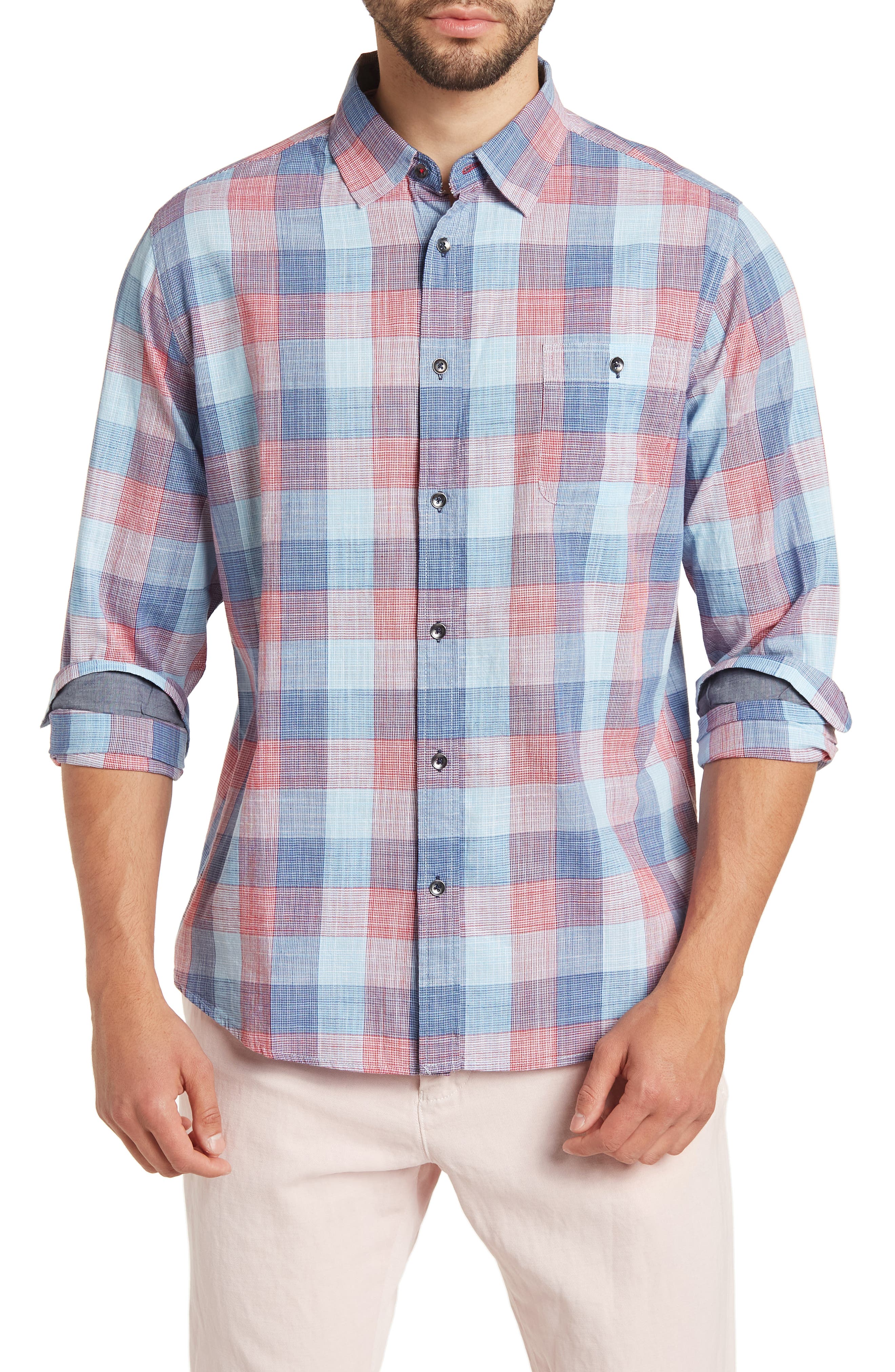 FLAG AND ANTHEM Aldora Checkered Long Sleeve Button-Up Shirt ...