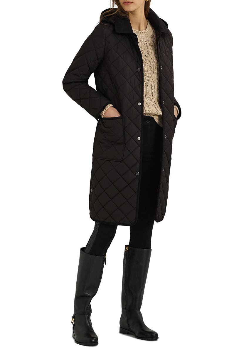 Lauren Ralph Lauren Hooded Longline Quilted Jacket | Nordstromrack