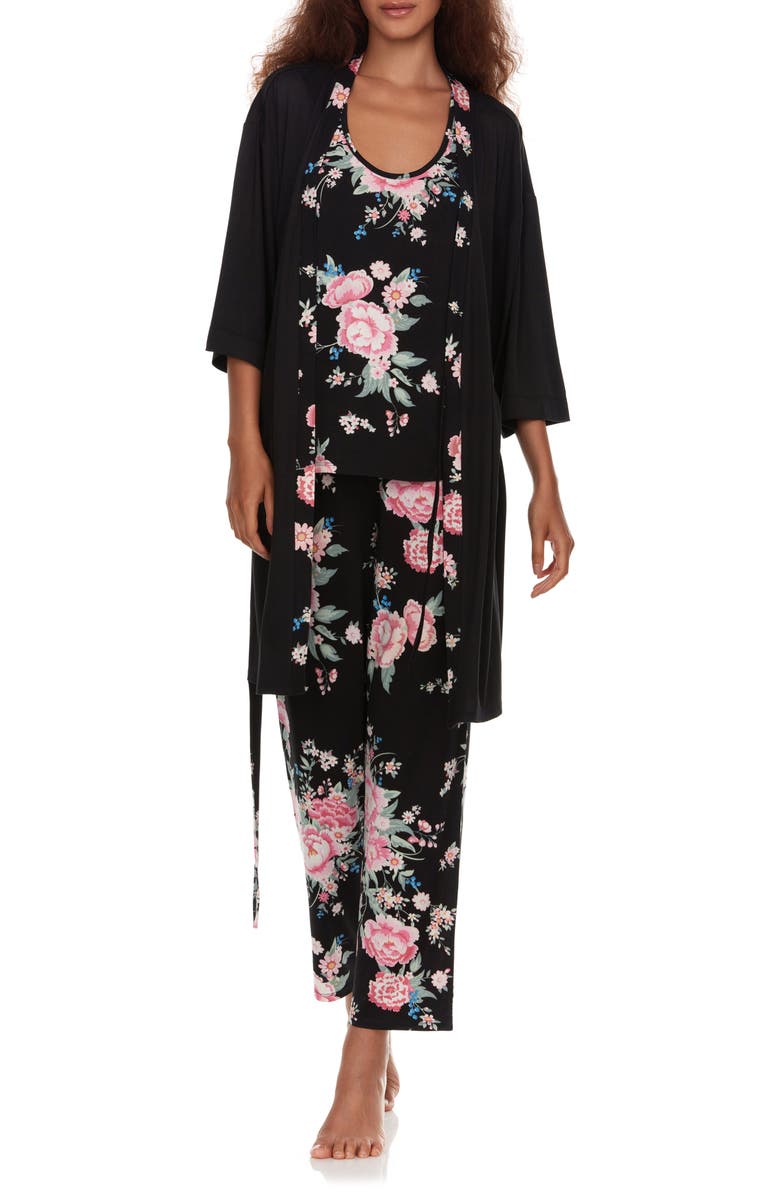 Flora Nikrooz Payton Wrap Robe, Tank & Pants Pajamas | Nordstromrack