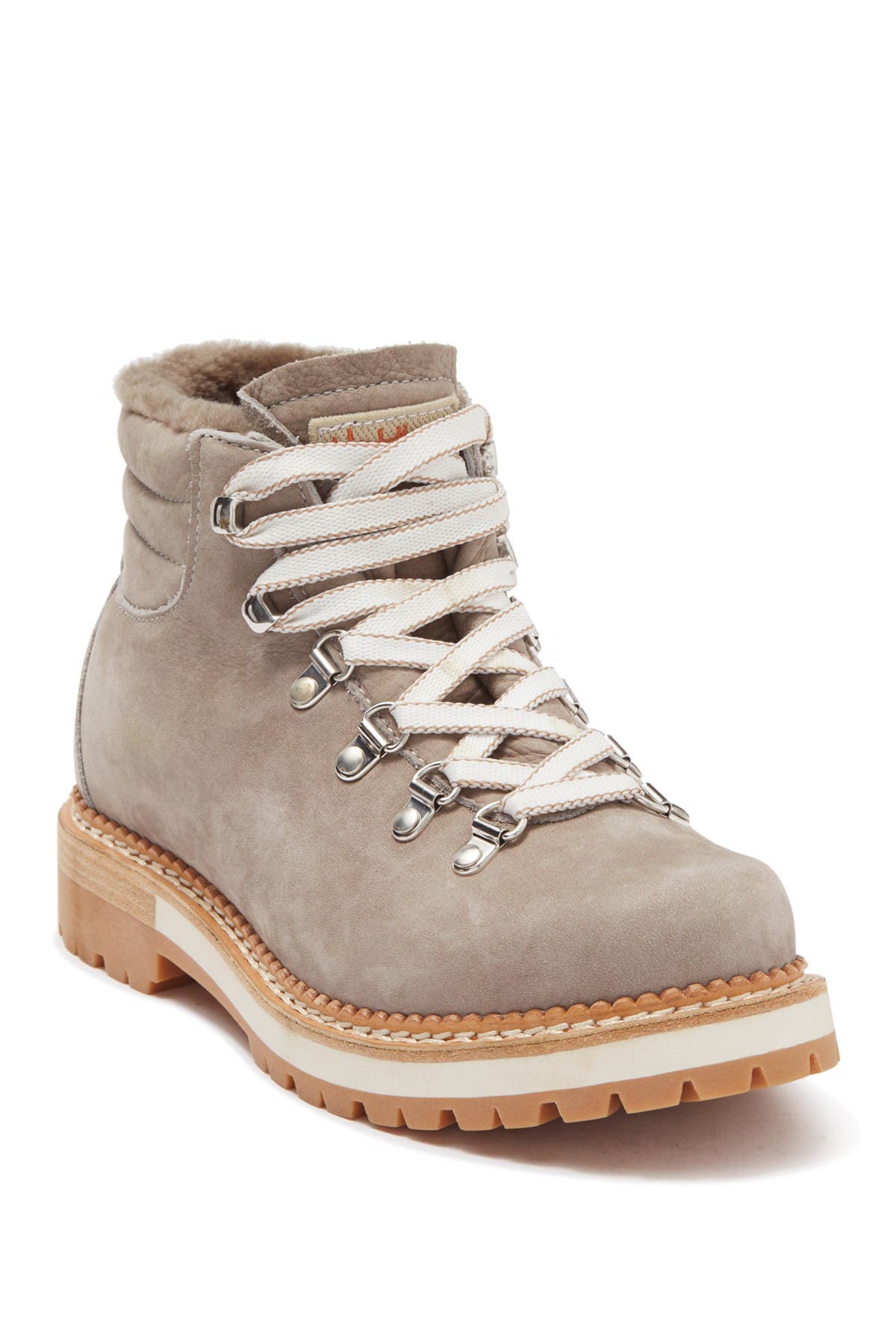 La Montelliana Marlena Suede & Genuine Lamb Fur Lace-Up Boot ...