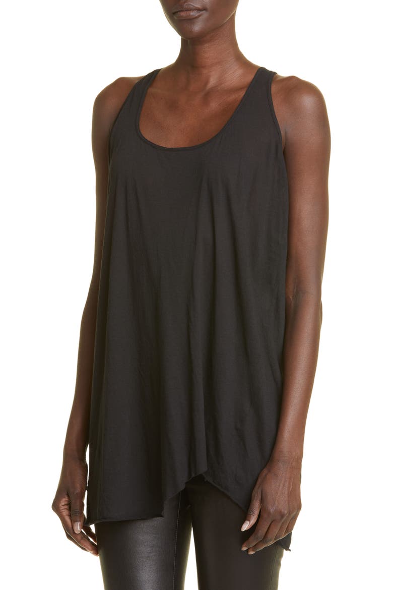 Asymmetric Longline Sheer Organic Cotton Tank Top (Women) | Nordstromrack
