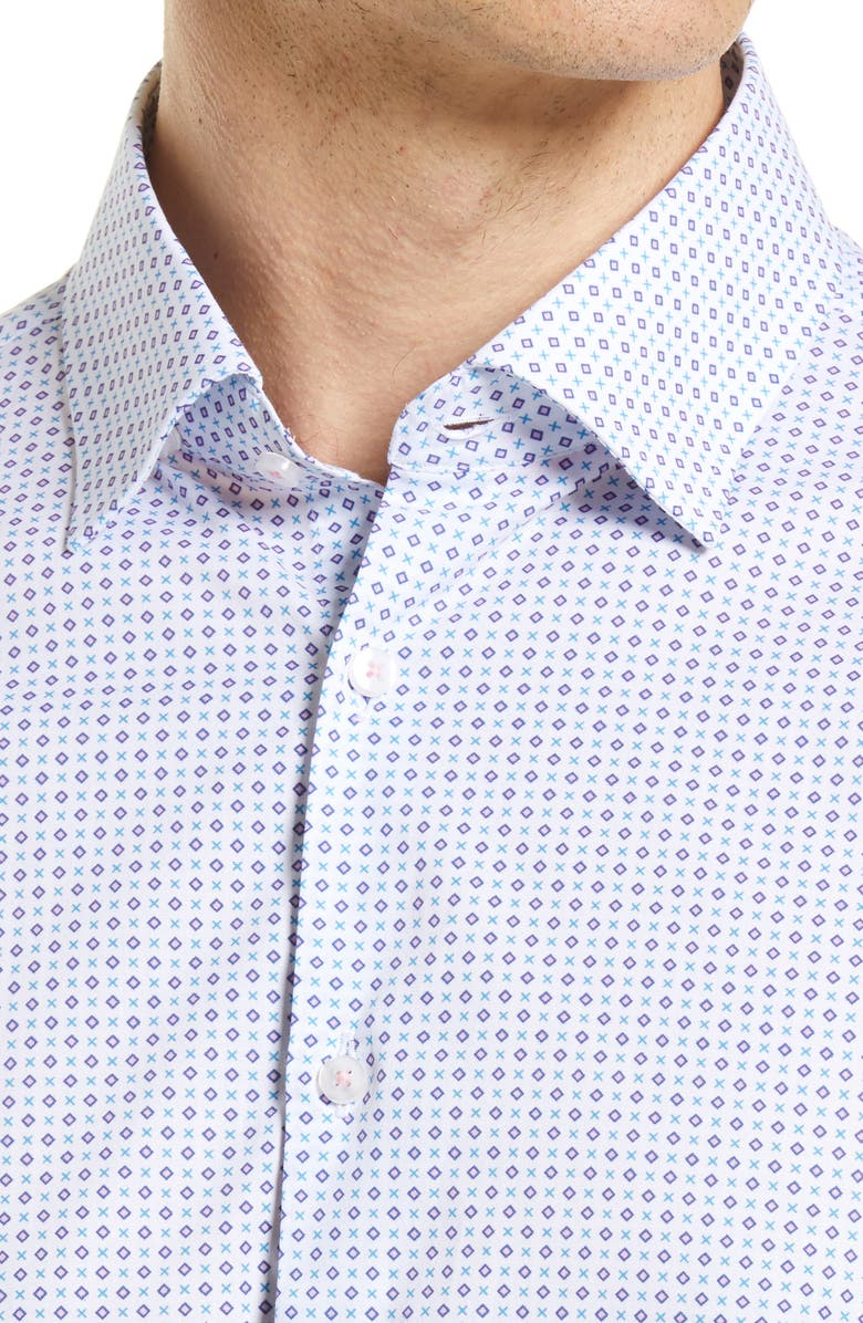 Stone Rose Diamond Print Short Sleeve Button-Up Shirt | Nordstromrack