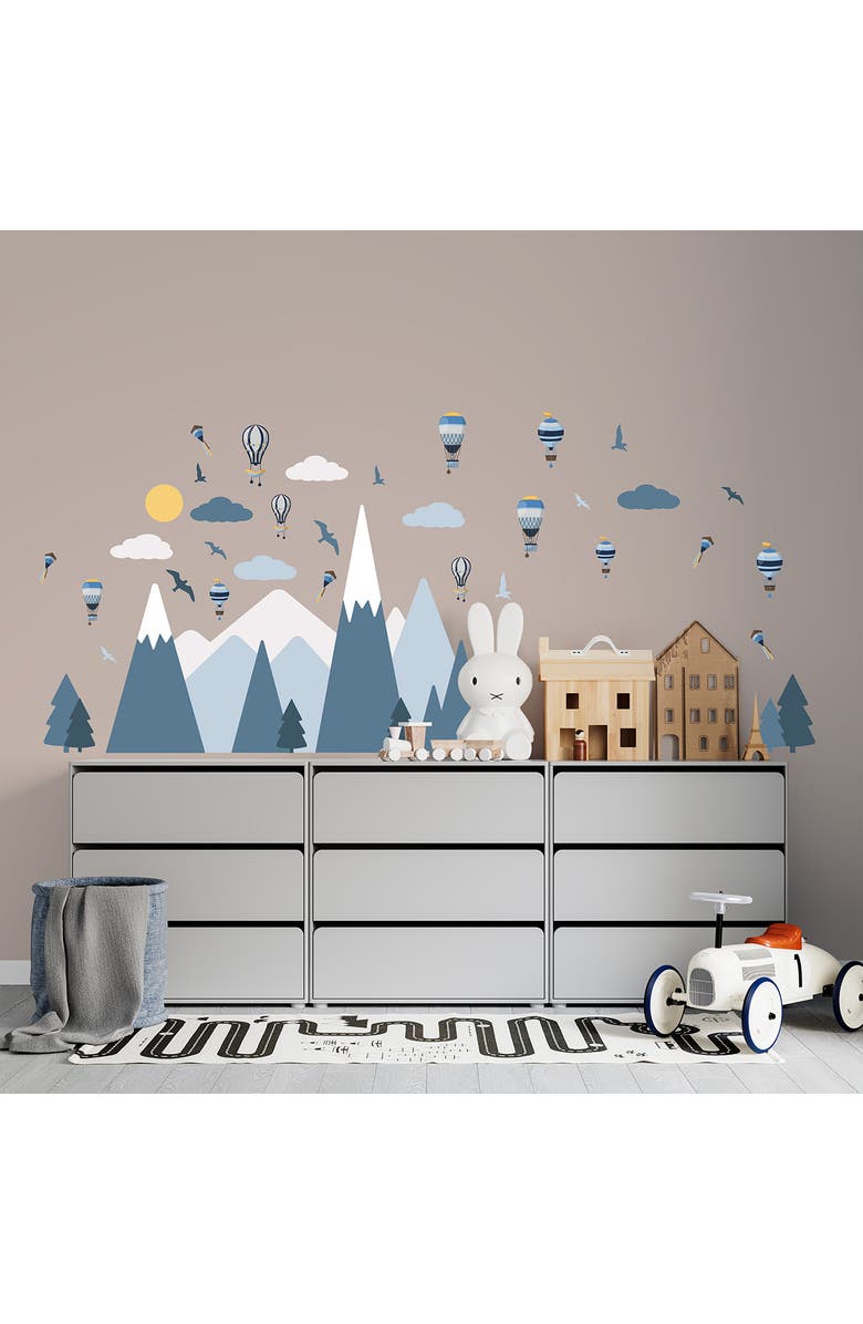 WALPLUS Hot Air Balloons Over Blue Mountains Wall Decal Set | Nordstromrack