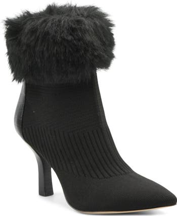 Adrienne Vittadini Nano Faux Fur Trim Bootie | Nordstromrack