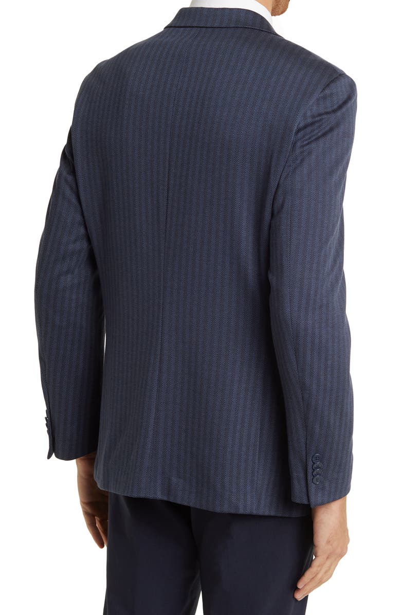 TailorByrd Navy Herringbone Two Button Notch Lapel Modern Fit Sport ...