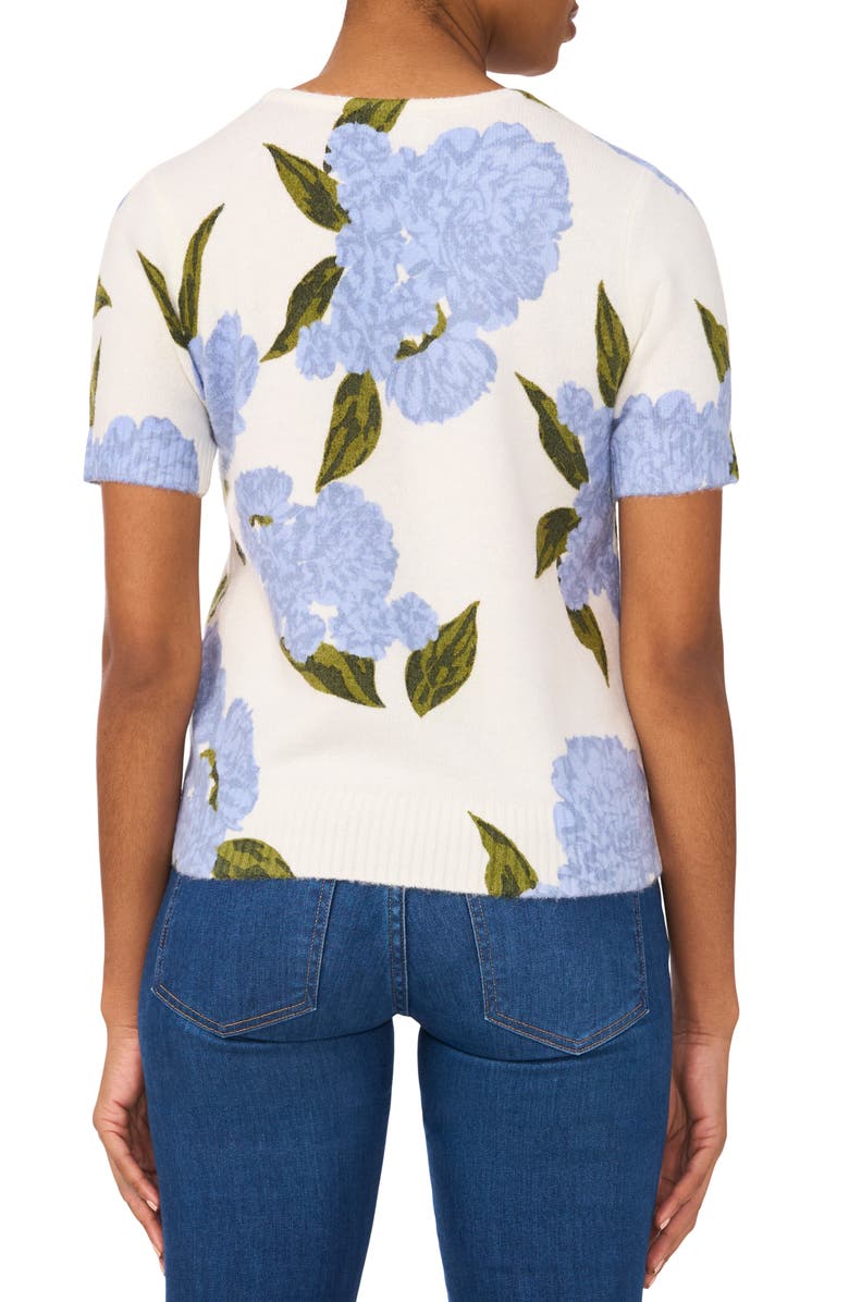CeCe Floral Short Sleeve Sweater | Nordstromrack