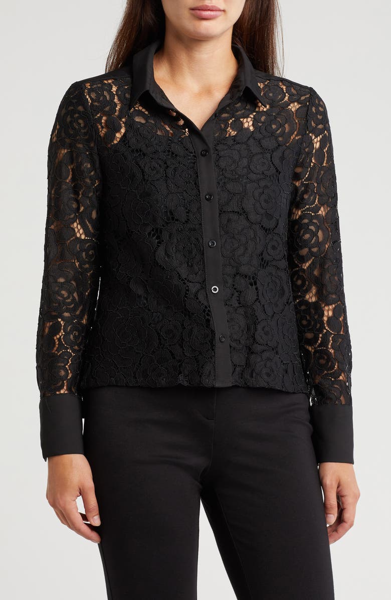 Ellen Tracy Lace Button-Up Shirt | Nordstromrack