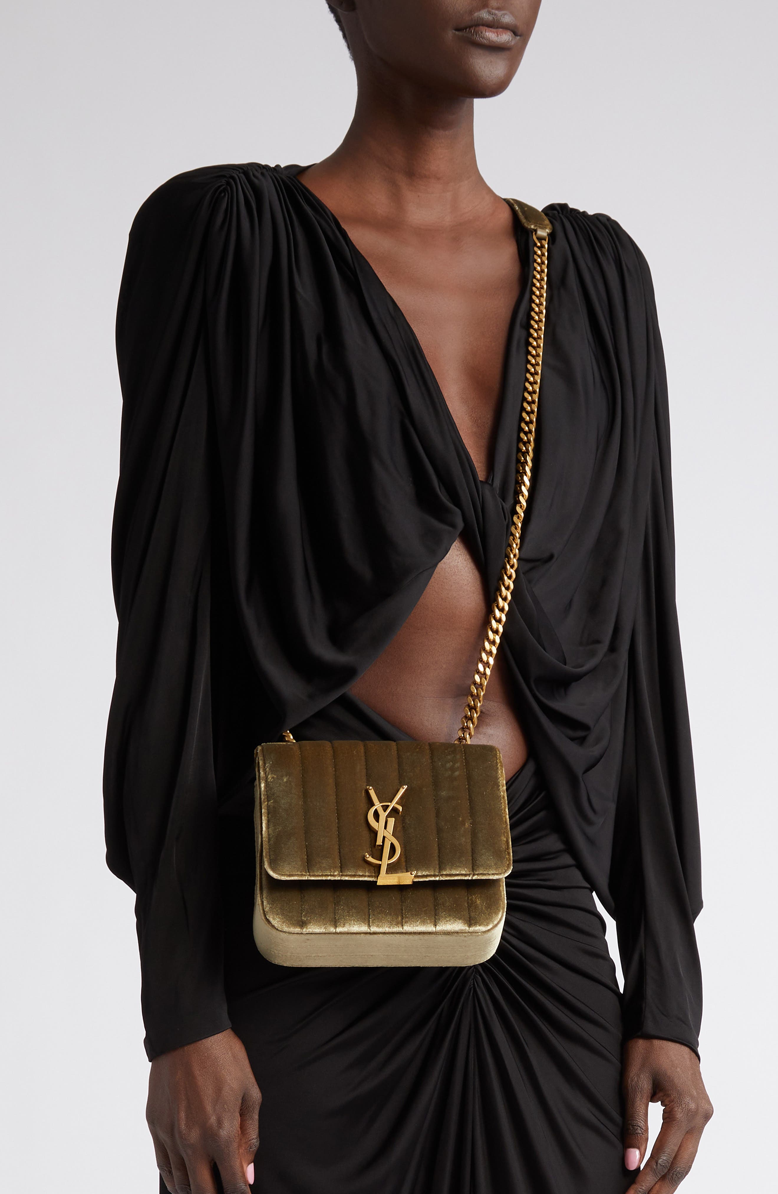 Saint Laurent Small Vicky Velvet Crossbody Bag | Nordstrom