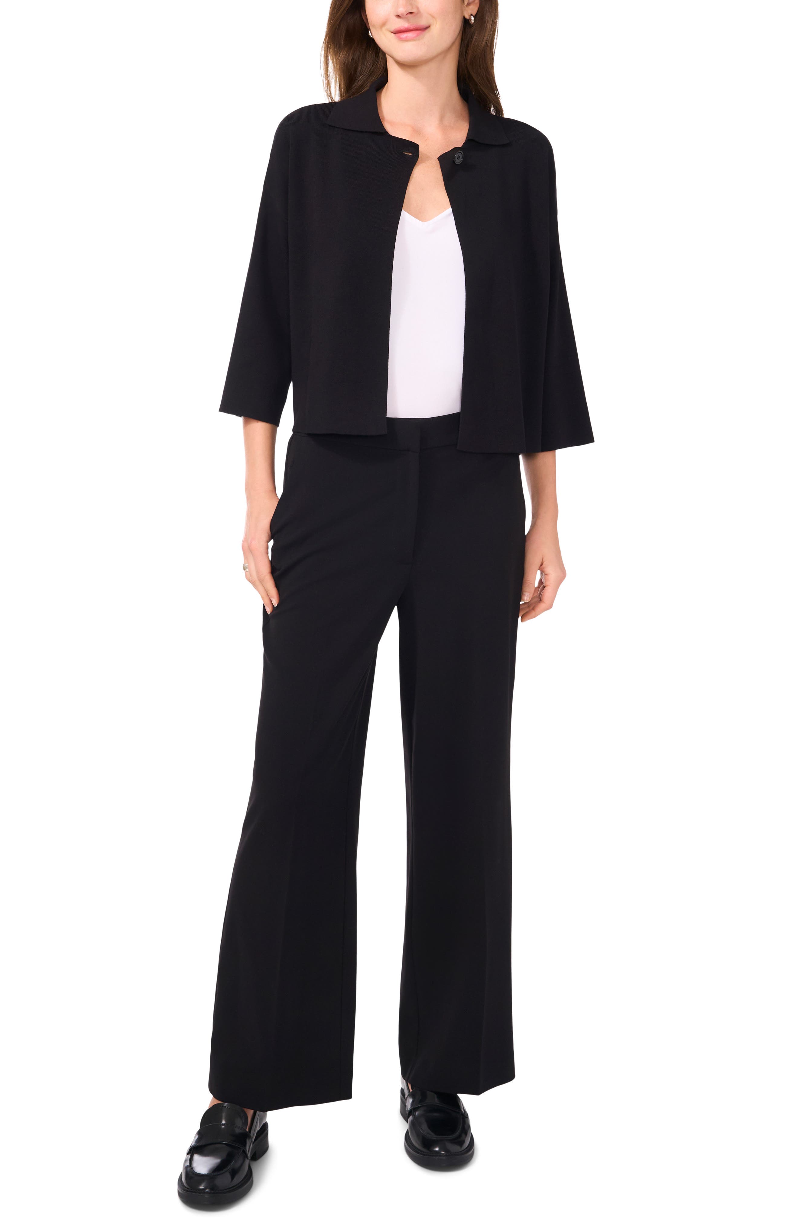 Halogen® Collared Crop Cardigan | Nordstromrack