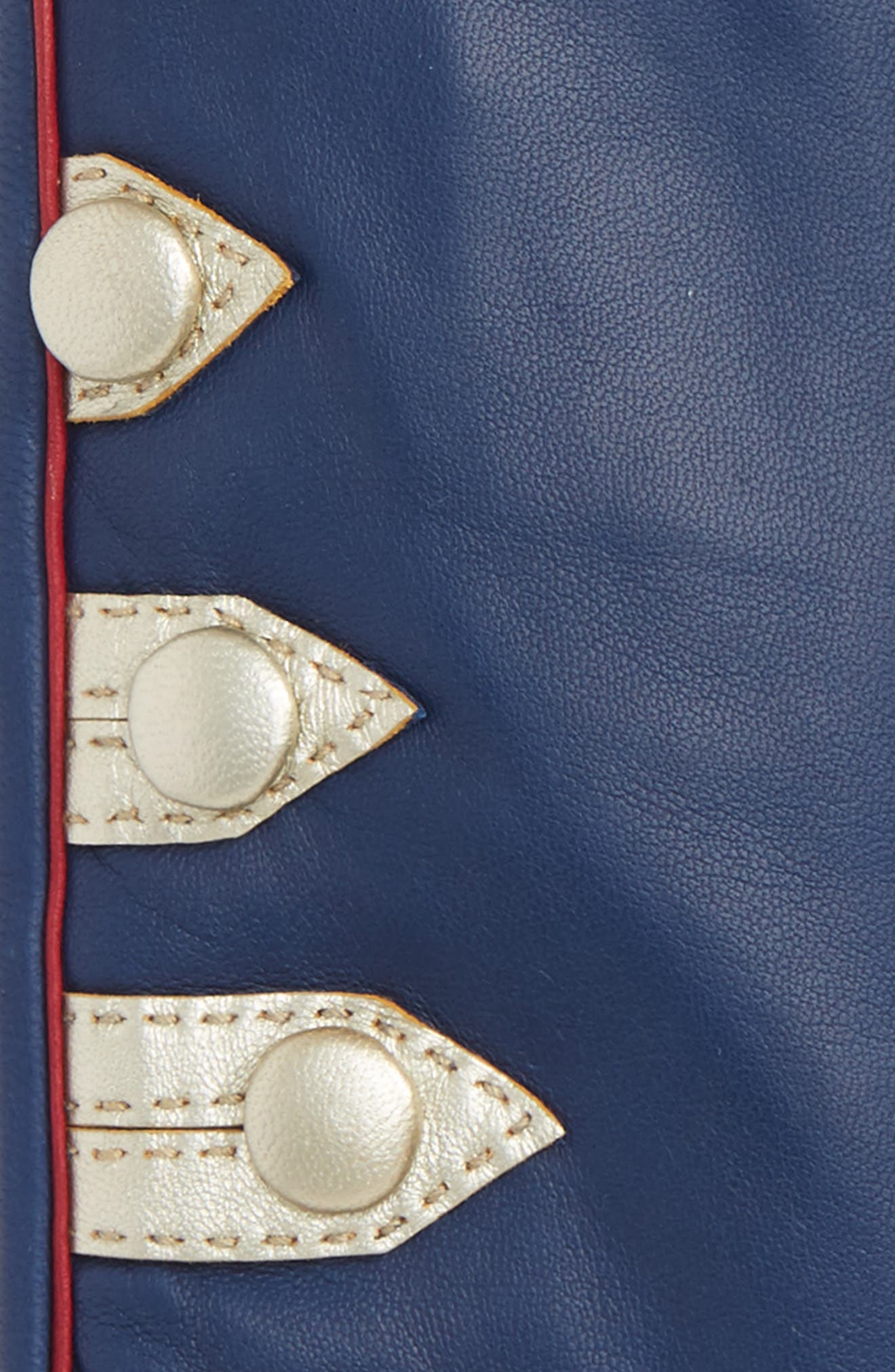 Agnelle Metallic Stripe Lambskin Leather Gloves | Nordstrom