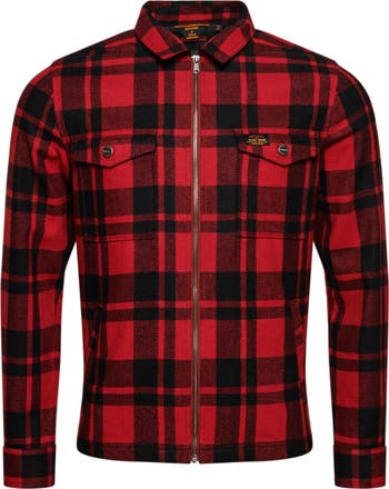 Superdry Plaid Full Zip Overshirt | Nordstrom