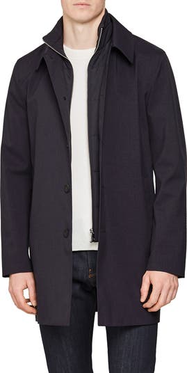 Reiss Perrin Mac Coat with Removable Neck Inset | Nordstrom