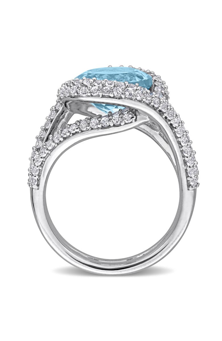 Julianna B. Blue Topaz & White Topaz Halo Cocktail Ring | Nordstrom