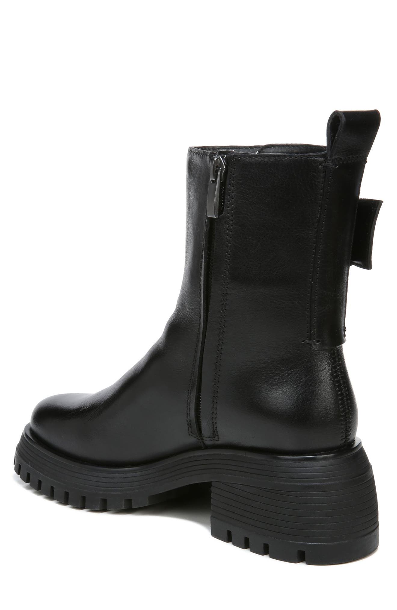 Franco Sarto Jersey Buckled Leather Lug Sole Boot (Women) | Nordstromrack