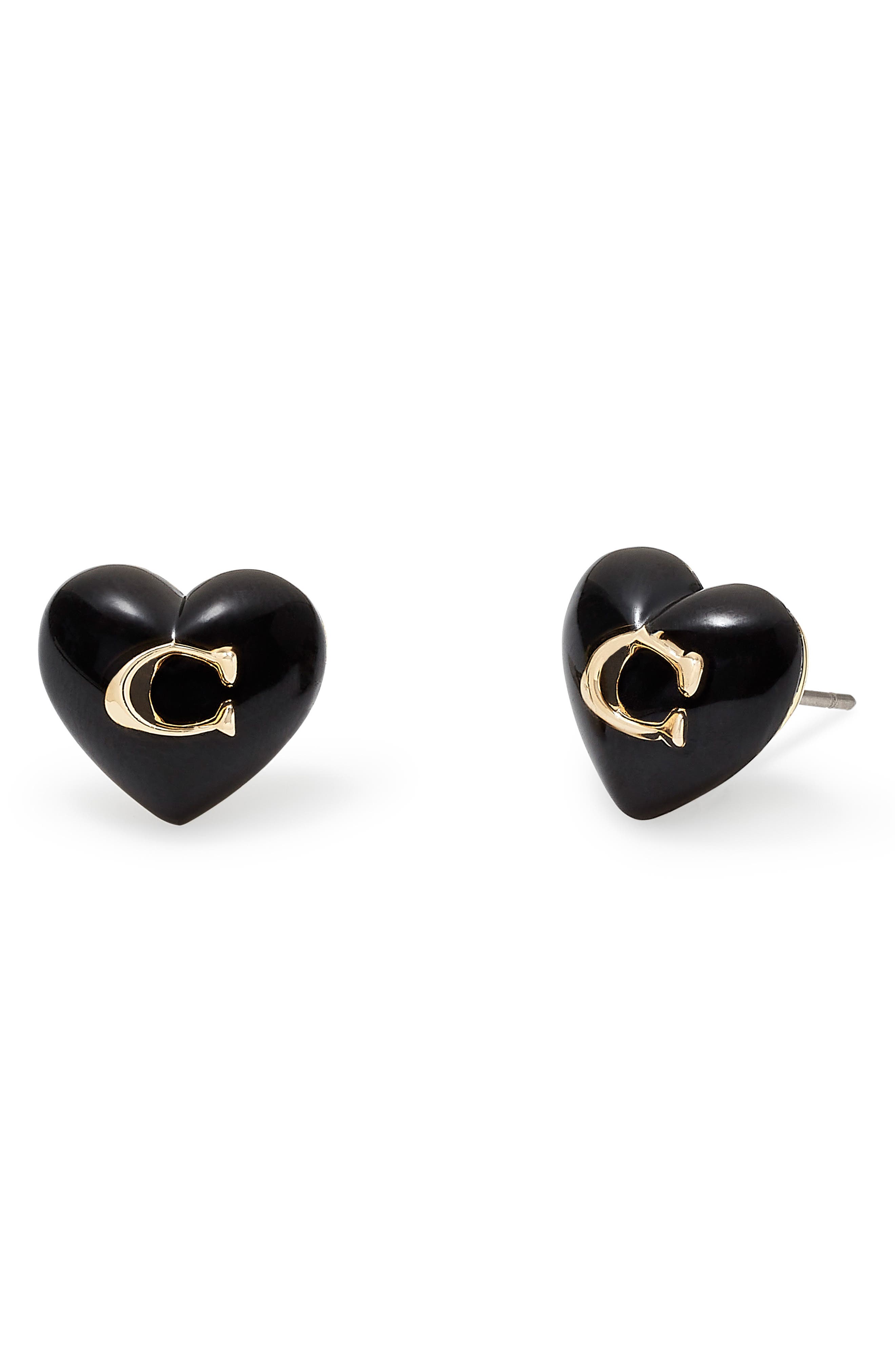 COACH Resin Heart Stud Earrings | Nordstrom