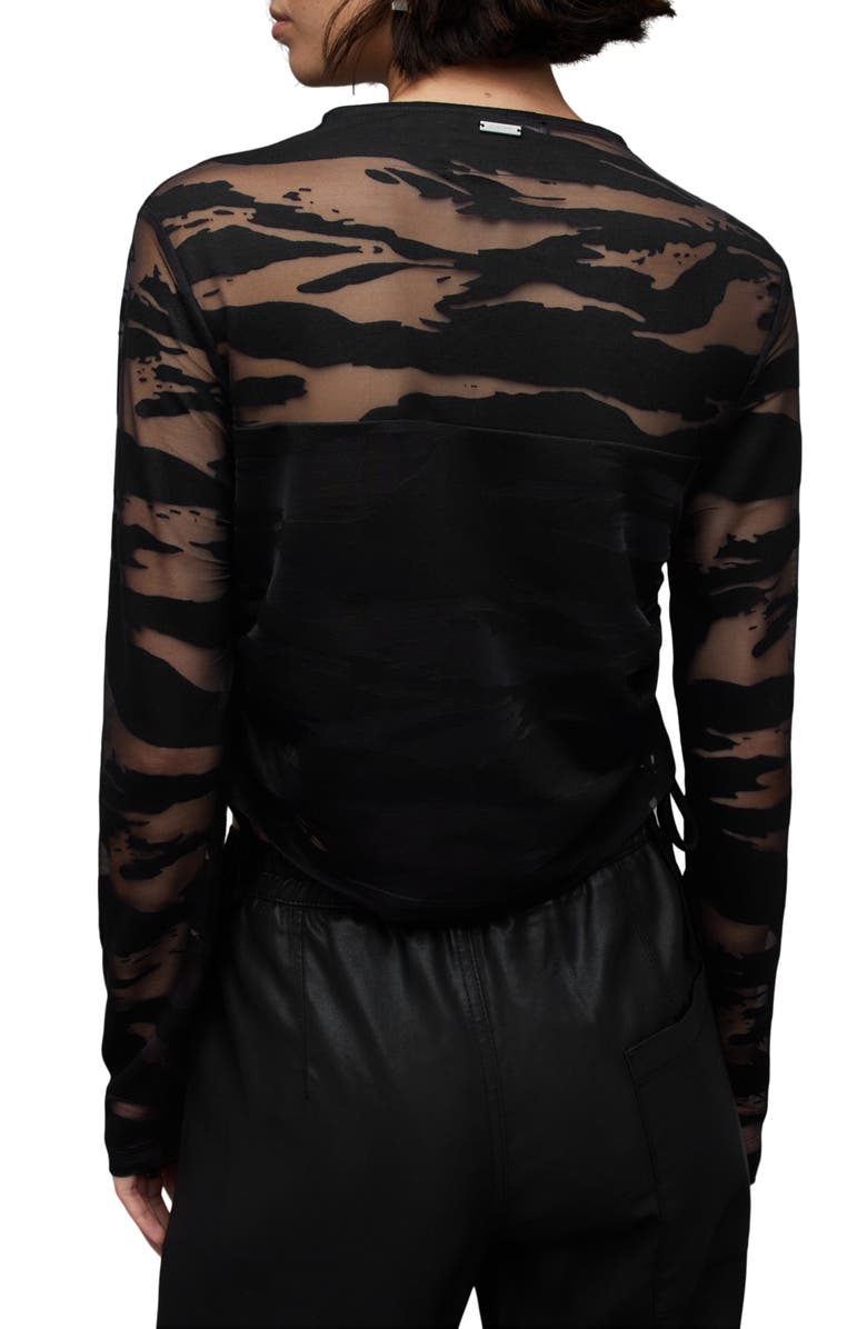 AllSaints Beta Mattea Ruched Burnout Crop Top | Nordstromrack