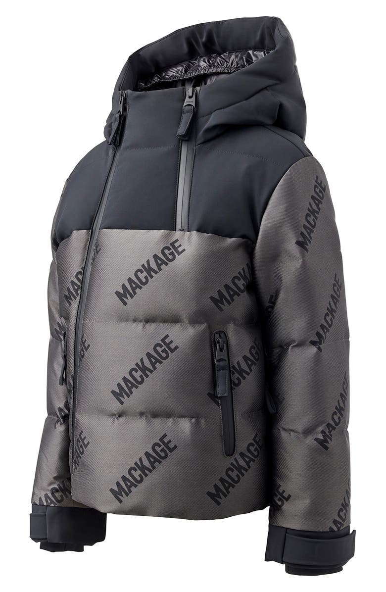 Mackage Kids' Leland Logo Jacquard Hooded 800 Fill Power Down Ski ...