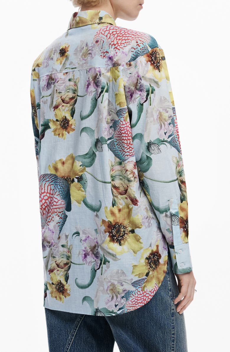 Desigual Floral Cotton Button-Up Shirt | Nordstrom