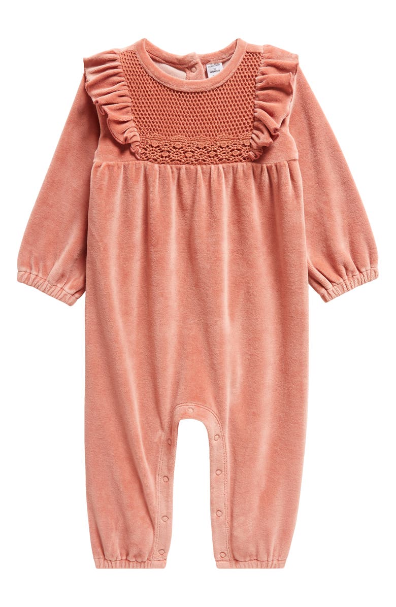 Nordstrom Crochet Stitch Velour Romper | Nordstrom