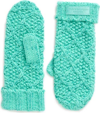Kurt Geiger London Metallic Cable Stitch Mittens | Nordstromrack