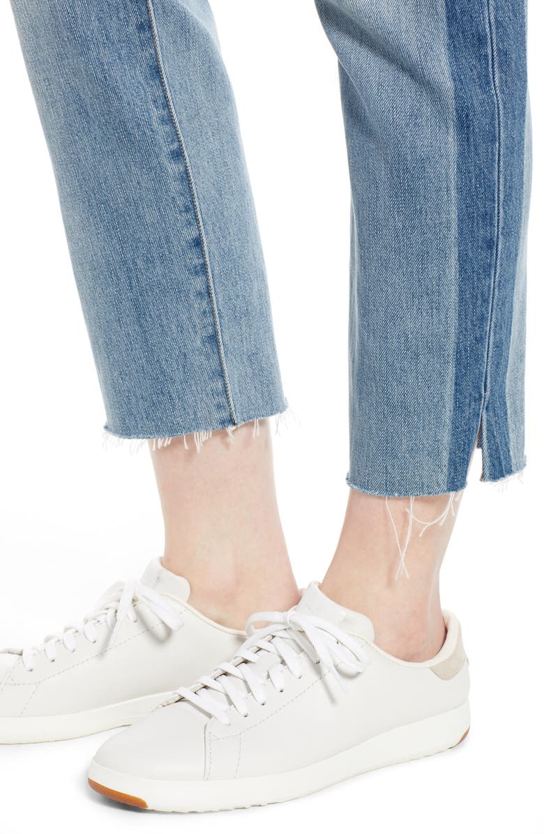 Sanctuary Straight Leg Shadow Stripe Crop Jeans | Nordstrom