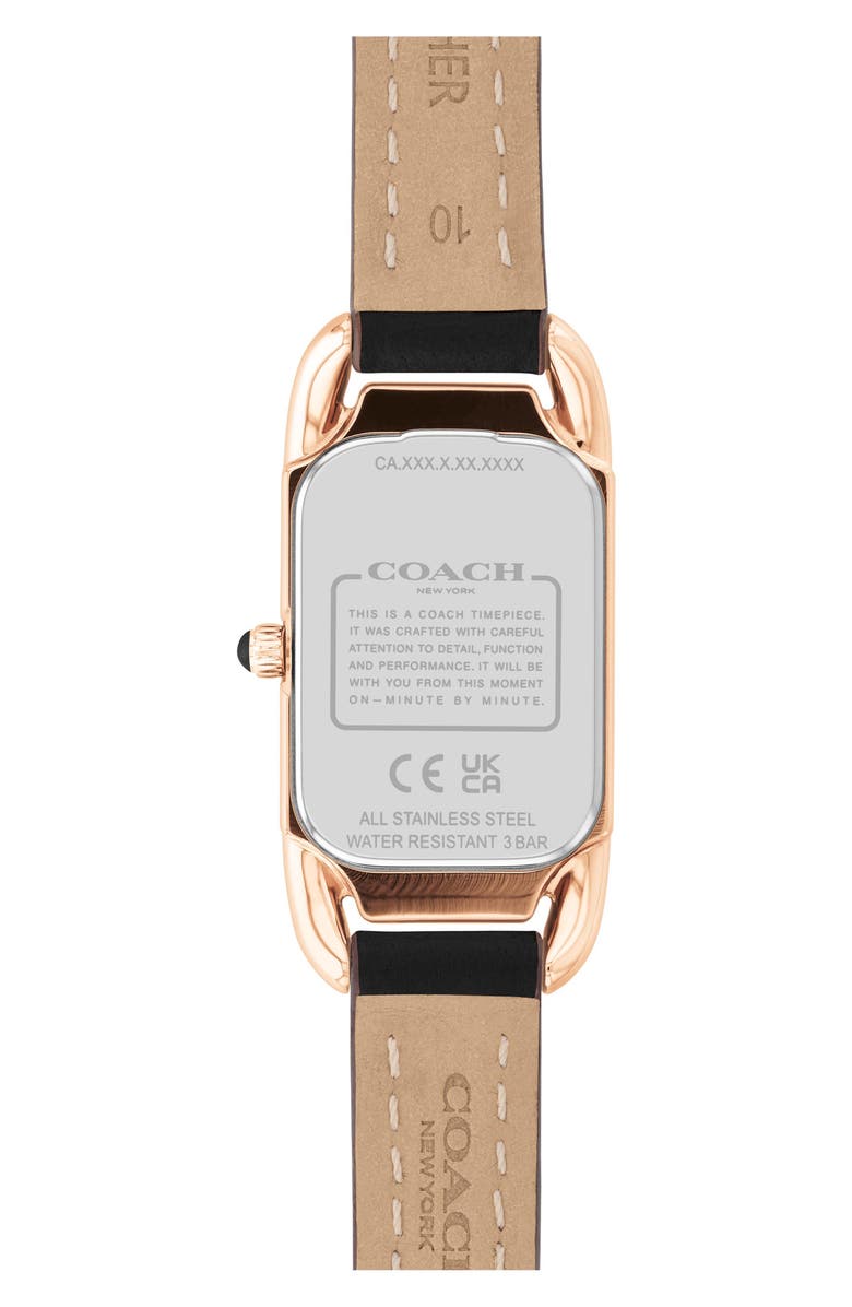 COACH Cadie Leather Strap Watch, 17.5mm x 28.5mm | Nordstromrack