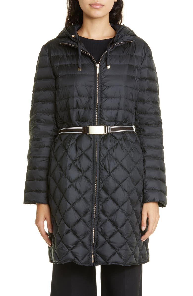 Max Mara Trev Belted Hooded Quilted Down Puffer Coat | Nordstrom