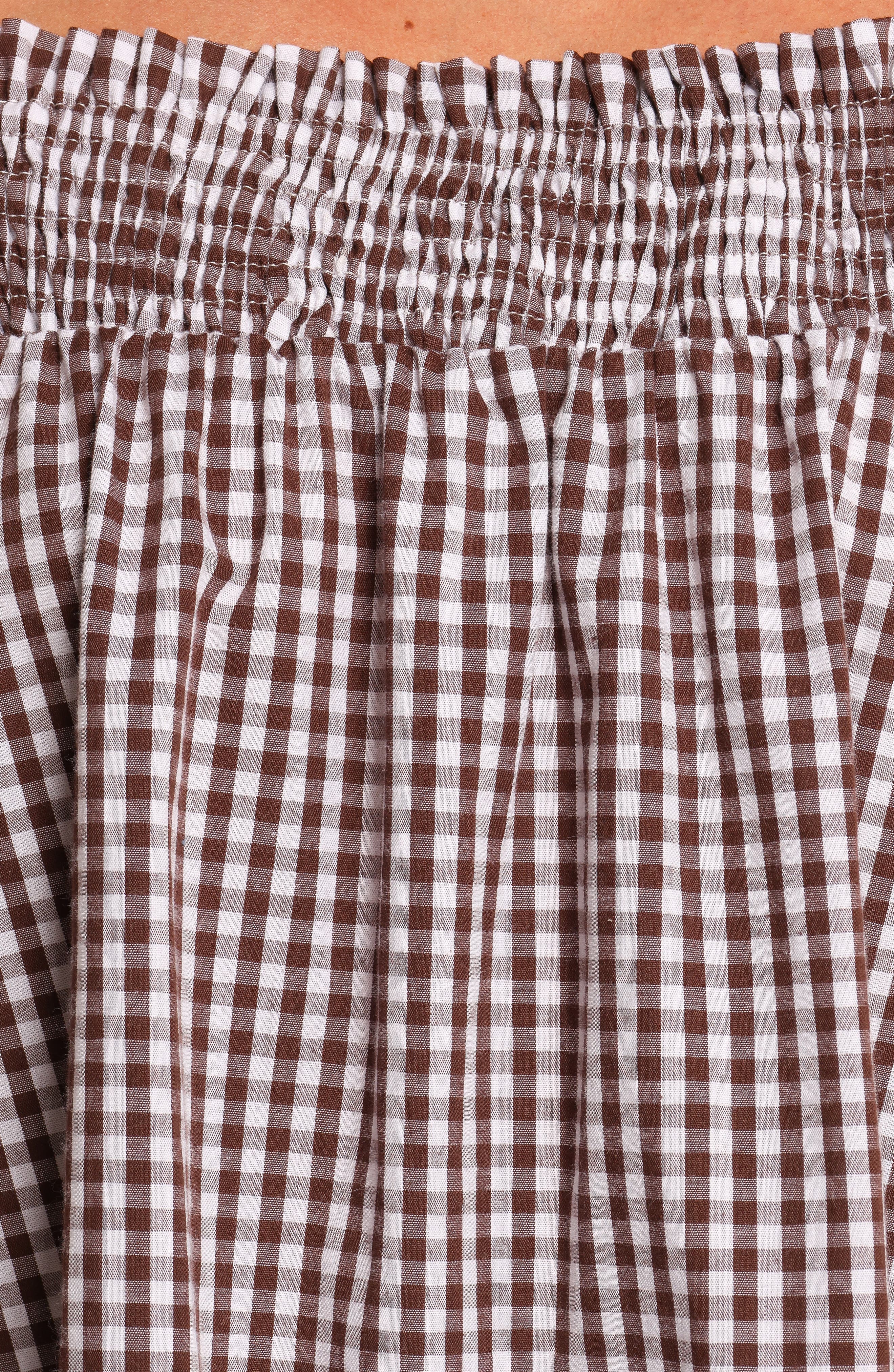Petal & Pup Kennedy Puff Sleeve Smocked Gingham Minidress | Nordstromrack